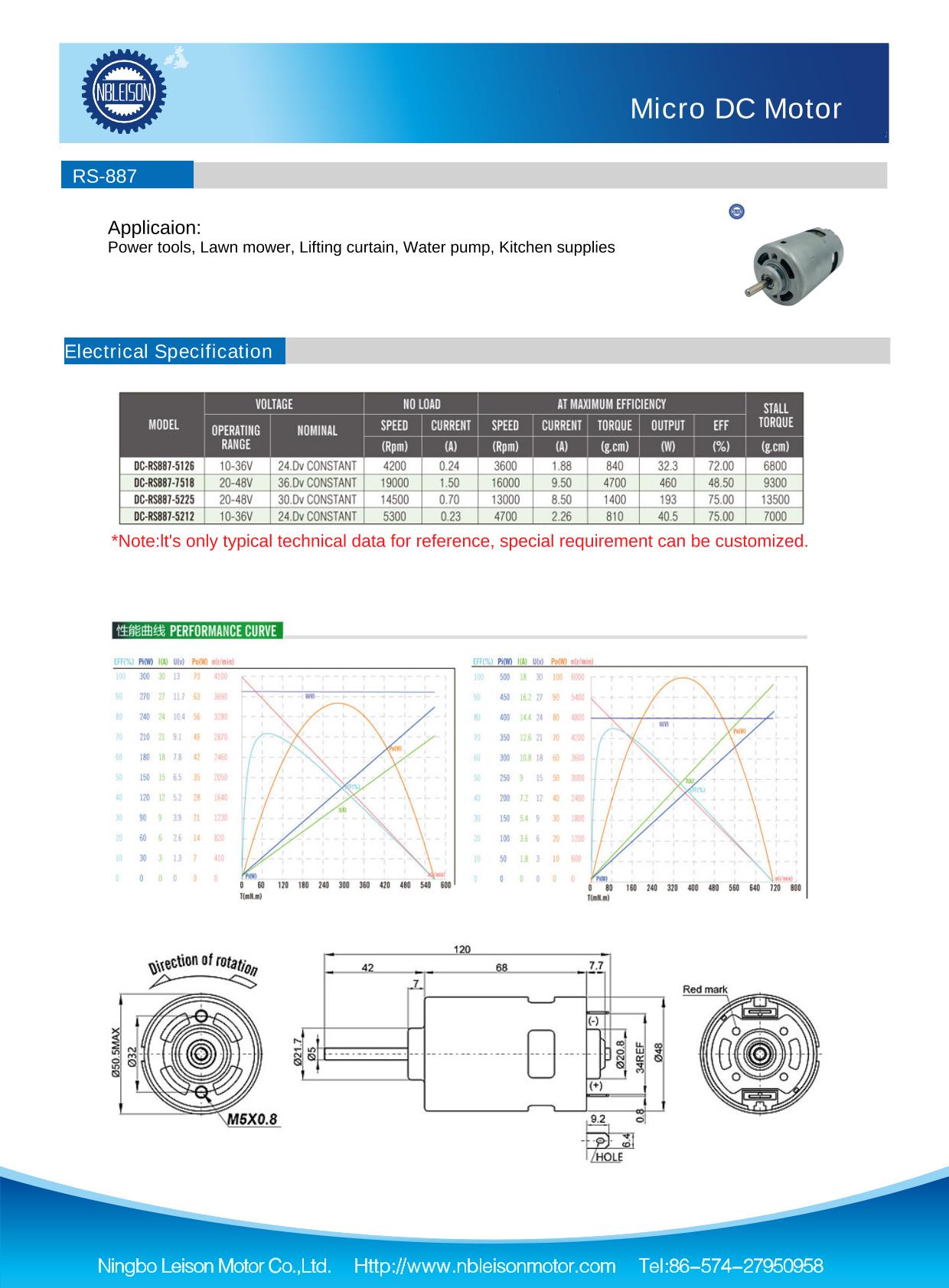 RS-887 - Buy Product on NINGBO LEISON MOTOR CO.,LTD